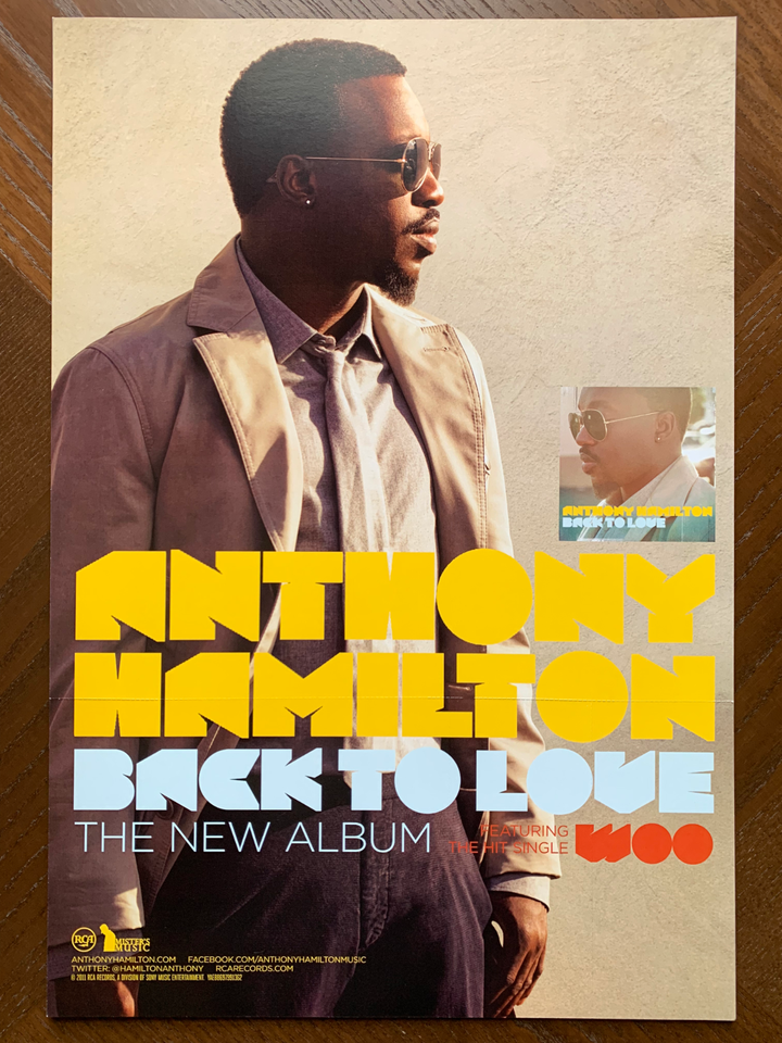 ANTHONY HAMILTON Back To Love 2-Sided 12x17.5 Poster 2011 Original ...