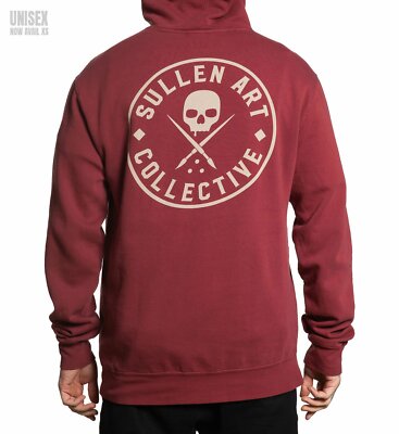 Sullen Art Collective Ever Skull Logo Tattooed Pullover Rosewood Hoodie ...