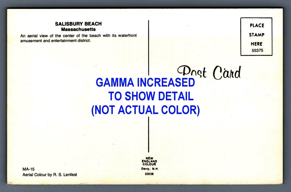 Salisbury Beach Massachusetts Vintage MA Postcard Aerial View Amusement ...