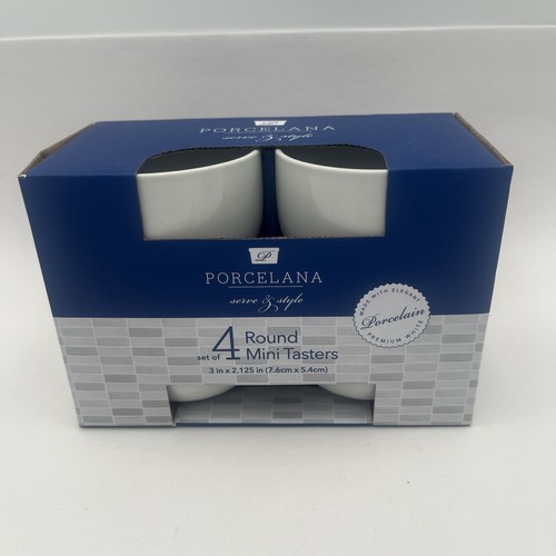 Porcelana set of 4 round mini tasters White Porcelain 3”x2.12” New | eBay