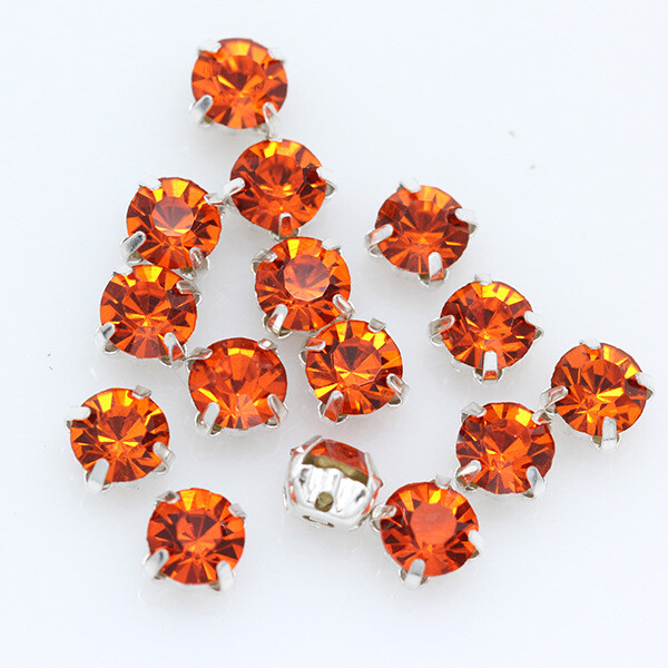 1440pcs 4mm Round Glass Crystal Rhinestone Sew on Silver Bottom Beads ...