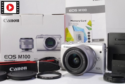 ⏯[MINT] Canon EOS M100 White 24.2MP EF-M15-45 IS STM Lens Kit w/ 512GB SD Card | eBay