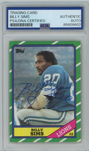 Billy Sims 1986 Lions Heisman PSA/DNA Signed Auto Autographed | eBay