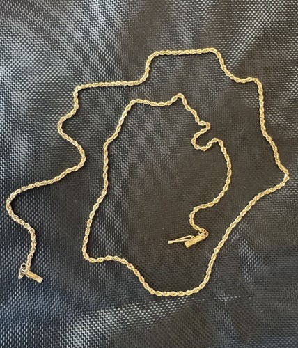 Vtg. 14K Solid Gold Rope Chain Necklace 20” Signed MA 4.4 Grams Not ...