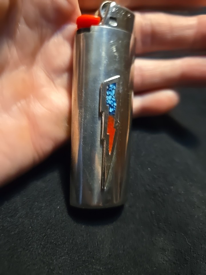 Vtg Lighter Case Lightning Bolt Western Cover Holder Sleeve Turquoise ...