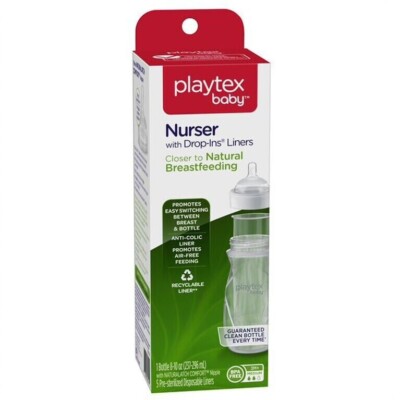 Playtex Nurser Drop-Ins Liners Premium 8-10 oz BPA-Free Bottle | eBay