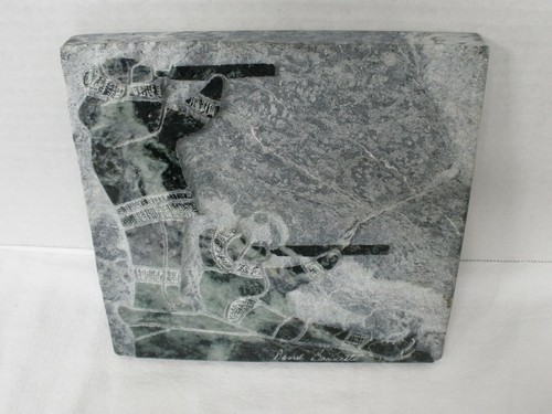 David Bernett Signed Carved Green Marble Sculpture Looking Toward The ...