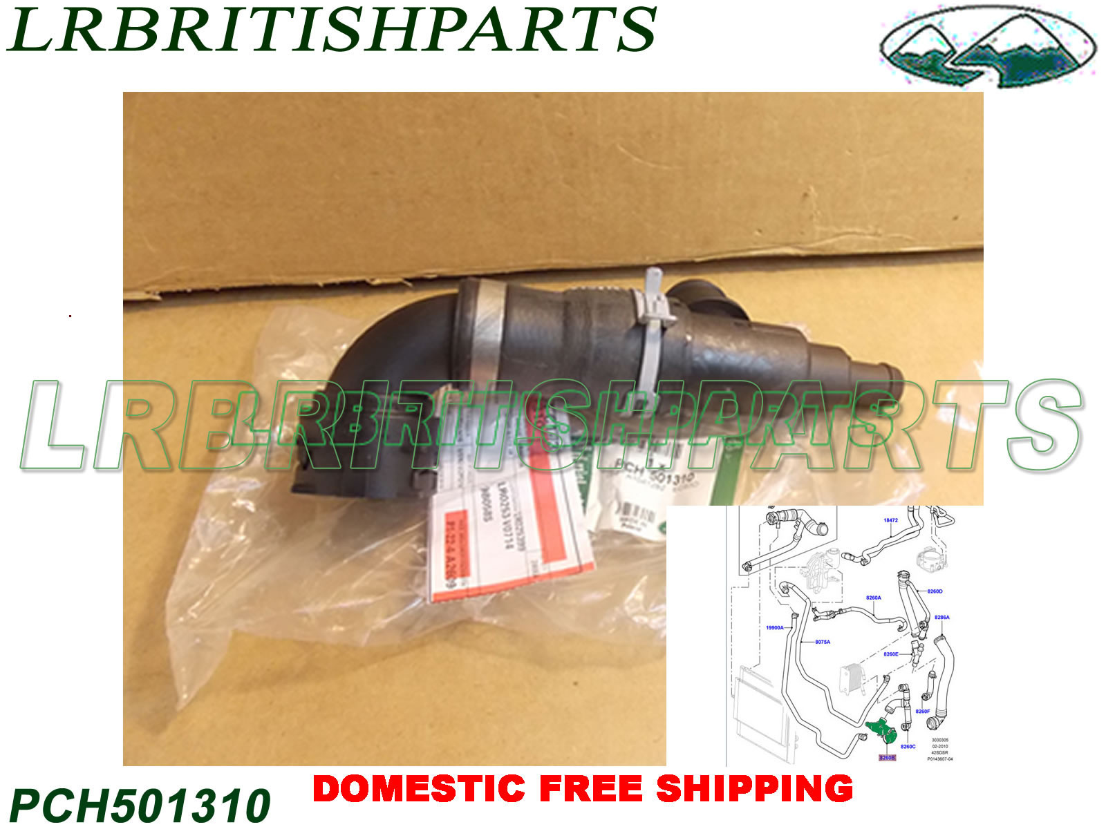 GENUINE LAND ROVER RADIATOR TO THERMOSTAT HOSE RANGE ROVER 06-09 NEW ...