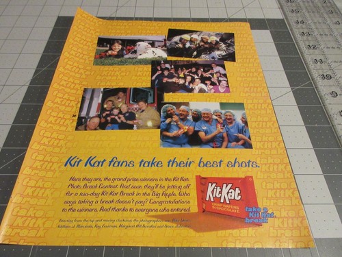 1997 Kit Kat Candy Bar, Fans take their best shots, Vintage Print Ad | eBay