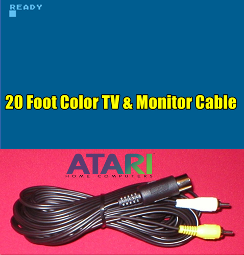 20Ft Color AV Audio Video TV & Monitor Cable for Atari 65XE 130XE ...