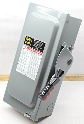 SQUARE D 30 AMP NON-FUSED SAFETY DISCONNECT SWITCH 600 VAC 3 POLE 30 HP ...