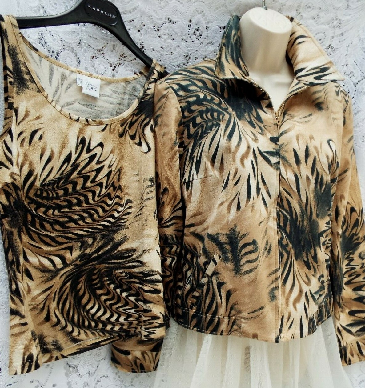 ☆NIENHAUS&LOTZ Germany ☆ Beautiful Quality Vest & Jacket Set Animal ...
