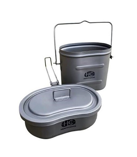 HEAVY COVER Military Style Titanium Mess Tin Cooker Mess kit Serving ...