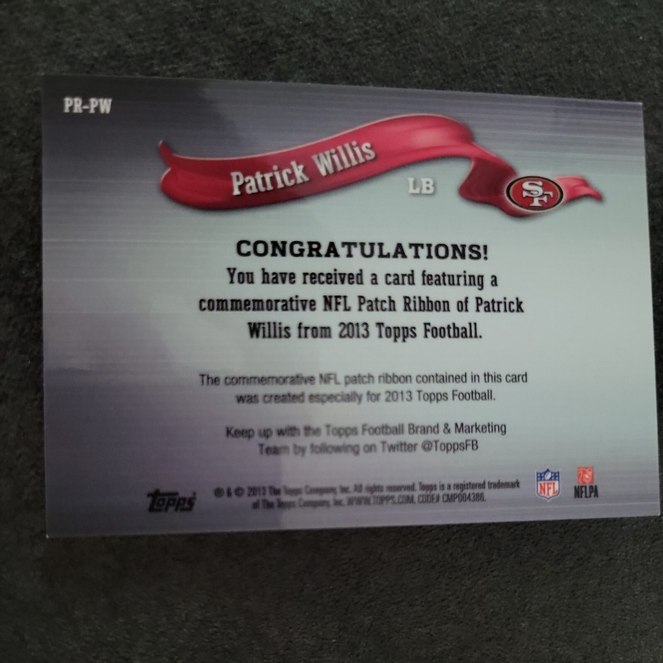 2013 Topps - Commemorative NFL Patch Ribbon BCA #PR-PW | eBay