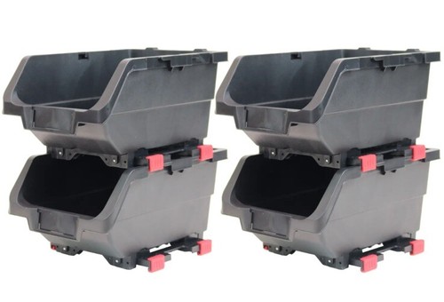 Husky 8x12x6 Stackable Storage Bins (4-pack) Garage Organization,Spray ...