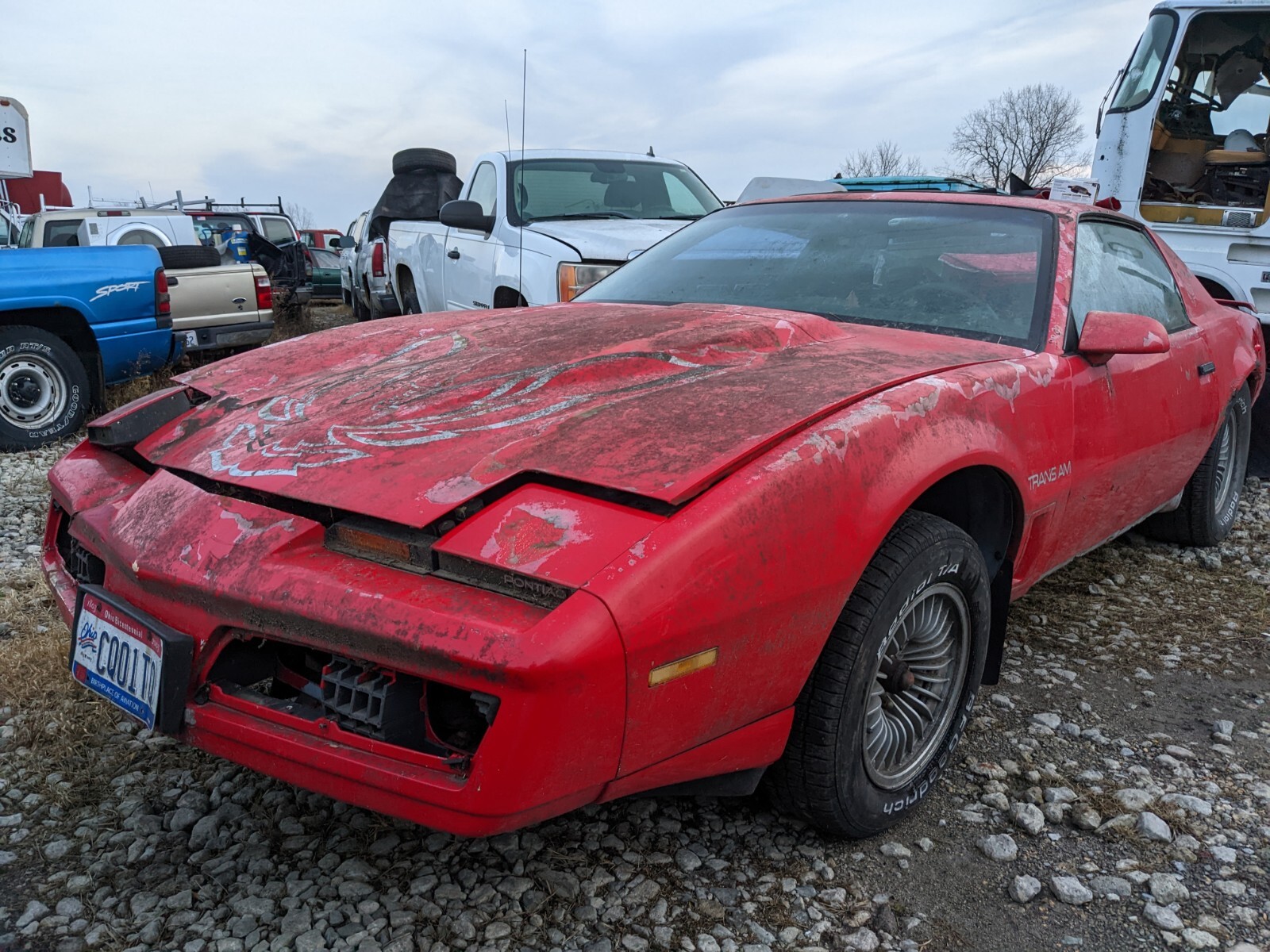 1982 - 1992 Pontiac Firebird Trans Am Hood Red w/ Dome / Hood Scoop | eBay
