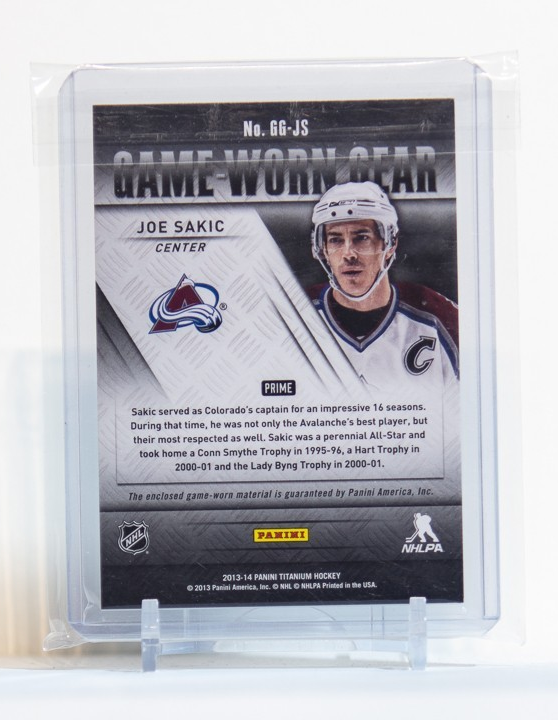 2013-14 Panini Titanium Game Worn Gear Prime #GGJS Joe Sakic /50 | eBay