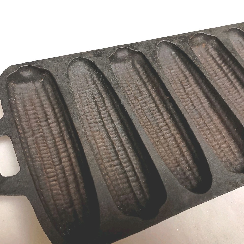 Vintage Cast Iron 7 Slot Cornbread Corn Stick 13" X 5.5" W/ Side ...