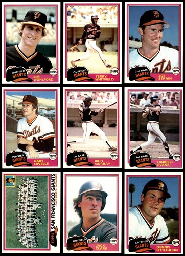 1981 Topps San Francisco Giants Team Set 6.5 - EX/MT+ 6529601 | eBay