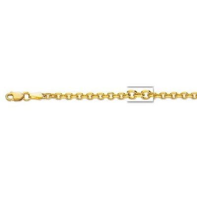 14kt Yellow Gold Round Cable Link Pendant Chain/Necklace 20" 1.5mm 2.9 ...