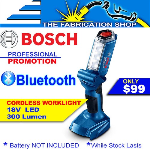 Bosch GLI 18V-300 C LED Bluetooth Work Light, Cordless Torch Lamp ...