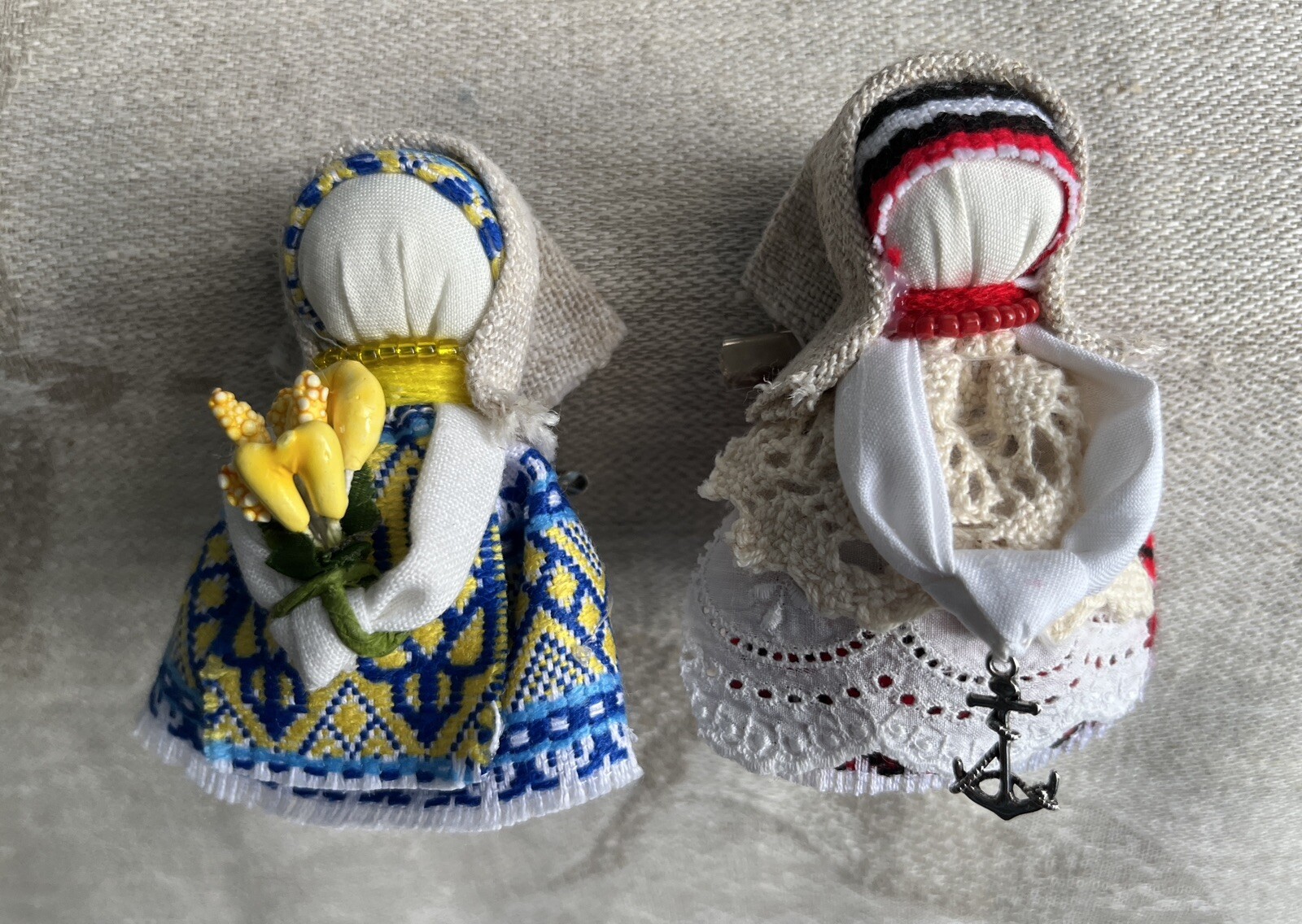 Ukrainian Eco Motanka Traditional Handmade Fabric Doll 4’’ Folk Yellow ...