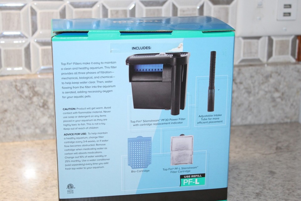 Top Fin SilenStream Power Filter PF 30 Aquarium Fish Filter For Fresh ...