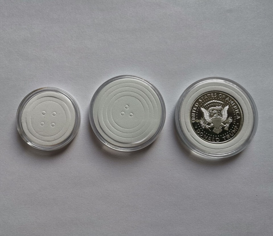 100 Adjustable Coins Capsule Case Foam Gasket Insert Mats White Rings ...