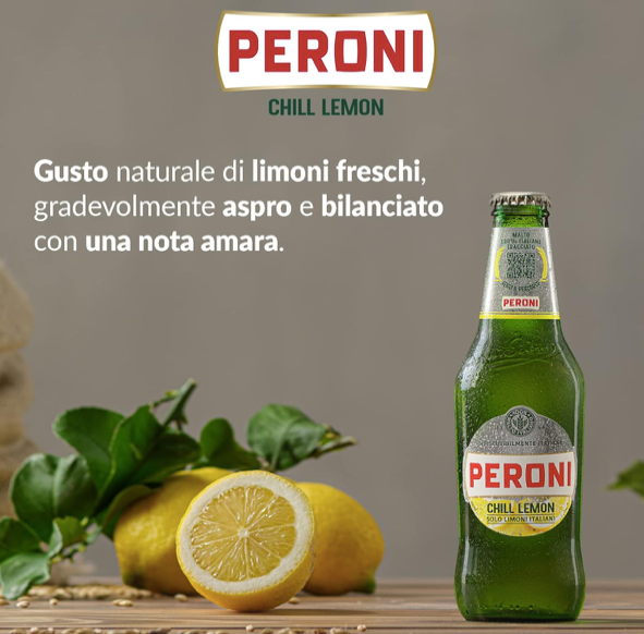 12 x Peroni Bier Chill Lemon 0,33l- Radler aus Italien mit 2% Vol ...