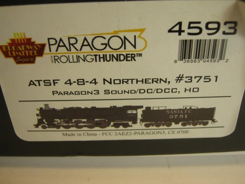 HO Broadway Limited Paragon 3 AT & SF 4-8-4 Northern #3751 Item 4593 DC ...