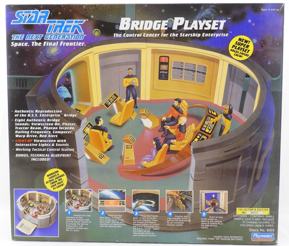 Vtg 1993 Playmates Star Trek Next Generation Bridge Playset #6103 w ...