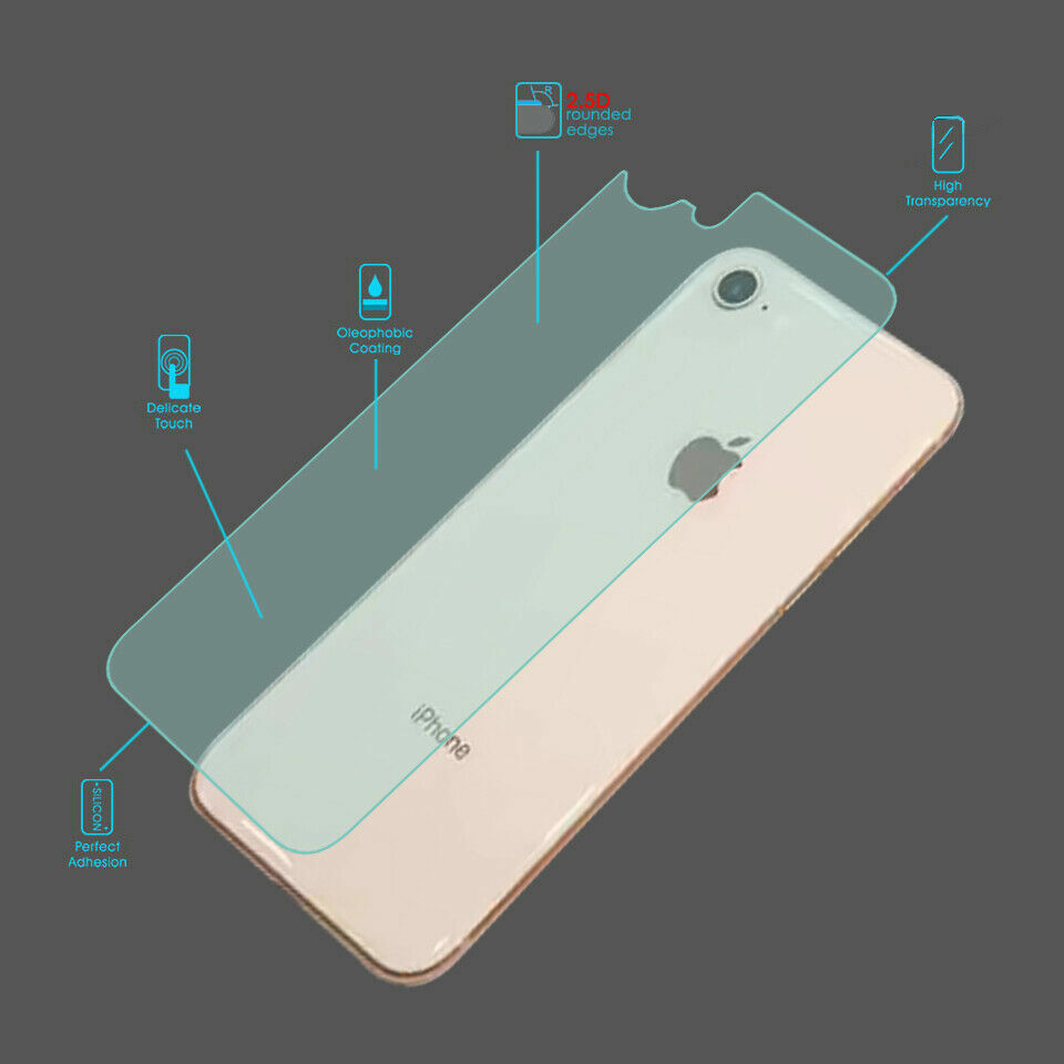 Tempered Glass Back Rear Screen Protector for iPhone SE 2nd Gen 2020 ...