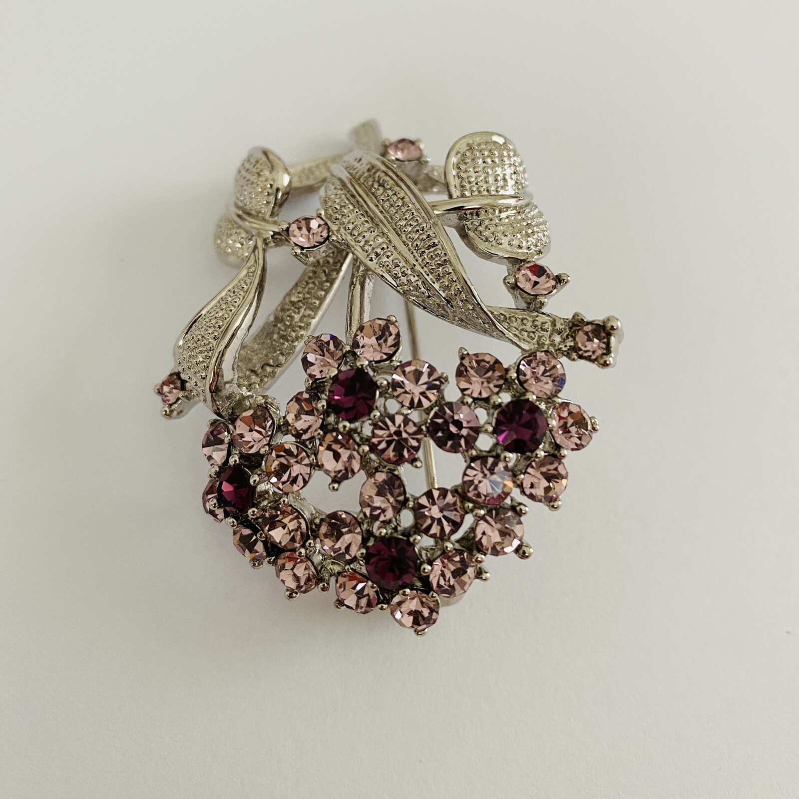 NWOT Artisan Gold Tone Floral Enamel & Silver Tone Flower Rhinestone ...