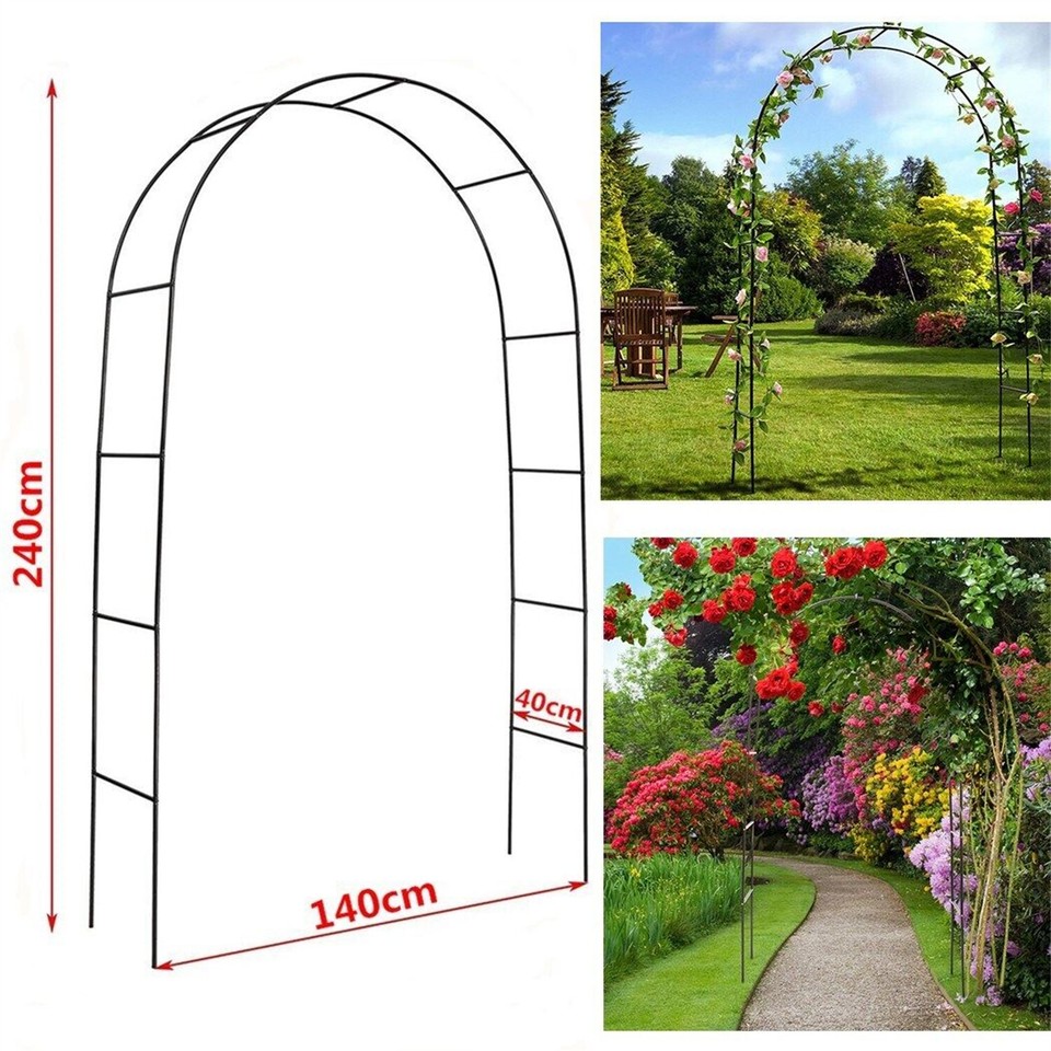 XL Garden Arch Heavy Duty Strong Tubular Archway Climbing Plants ...