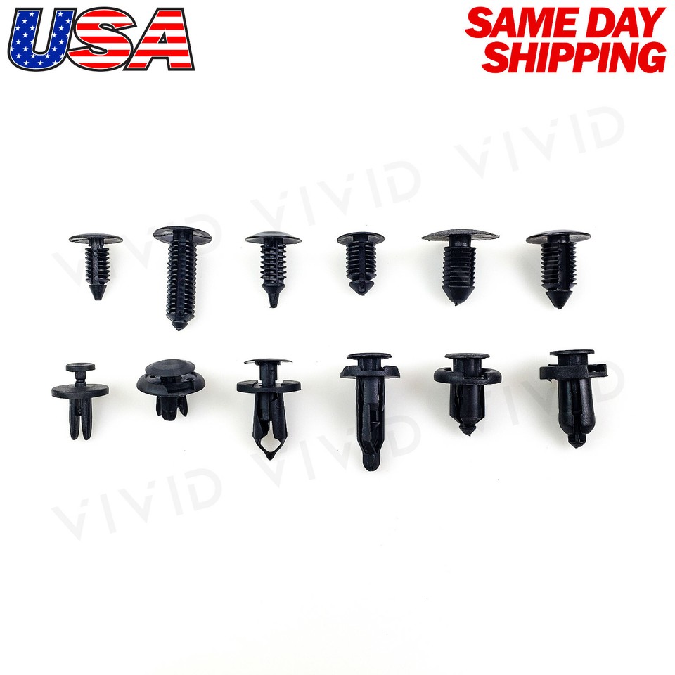 240pc Plastic Rivets Fastener Fender Bumper Push Clips with Tool for ...