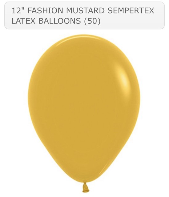 12" FASHION MUSTARD SEMPERTEX LATEX BALLOONS (50 PACK) for sale online ...