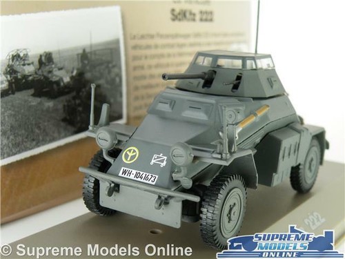 SDKFZ 222 TANK MODEL 1:43 SIZE ARMY MILITARY GREY ATLAS IXO GERMAN WW2 ...