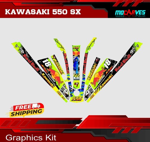 Fits KAWASAKI 550 sx Jet Ski Set Decals Gráphics kit Stickers Jet Ski ...