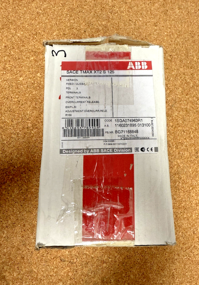 ABB SACE TMAX XT2 S 125 CIRCUIT BREAKER 3P 100A 480VAC *NEW IN BOX* | eBay