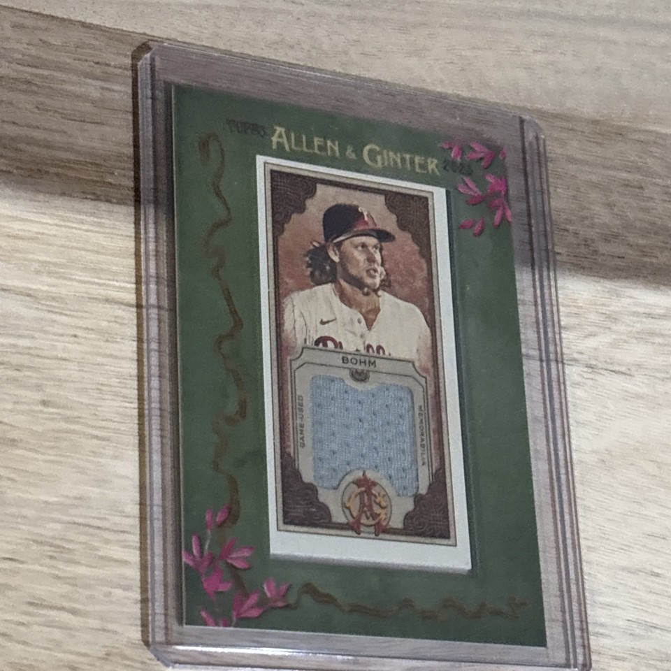 2025 Topps Allen & Ginter ~ ALEC BOHM FRAMED MINI RELIC #MFR-AB ...