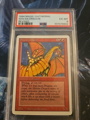 1994 Magic The Gathering Shivan Dragon Revised Edition PSA 6 EX-MT VERY ...