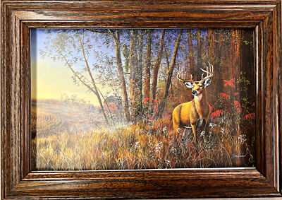 Jim Hansel Misty Morning Deer Bow Hunting Art Print-Framed 14.5 x 11.5 ...