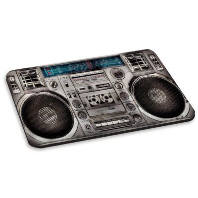 BOOMBOX SILVER PC COMPUTER MOUSE MAT PAD - Music Record Speaker Stereo ...