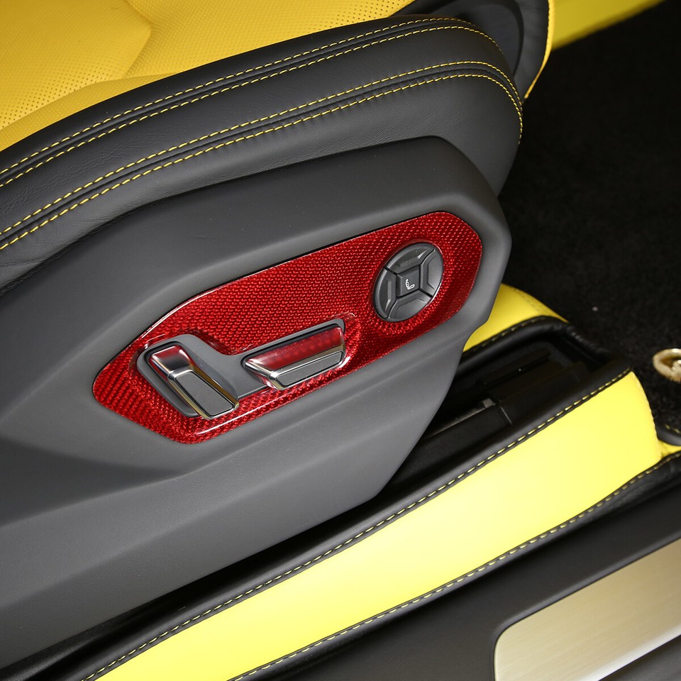 Red Carbon Seat adjustment button panel Cover trim For Lambor*ghini ...