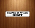 *Aluminum* Beware Of Attack Goat 4" x 18" Funny Metal Novelty Sign | eBay