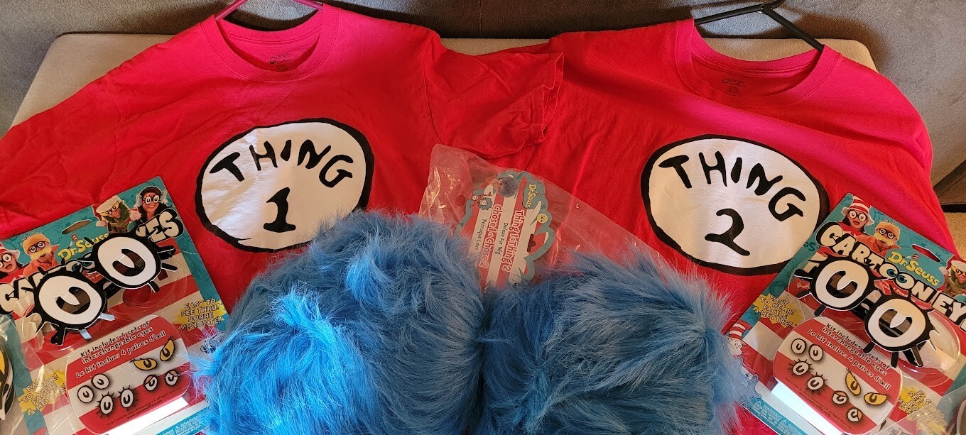 Dr Seuss Thing 1 and Thing 2 Costumes Including T Shi… - Gem