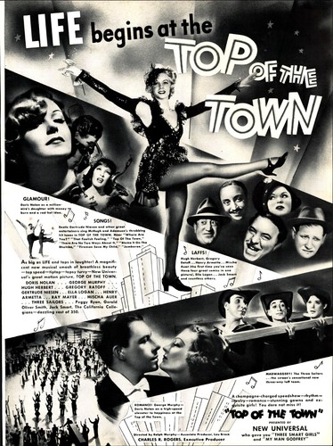 Top Of The Town 1937 Movie Vtg Print Ad 10"x14” Sexy Doris Nolan George ...