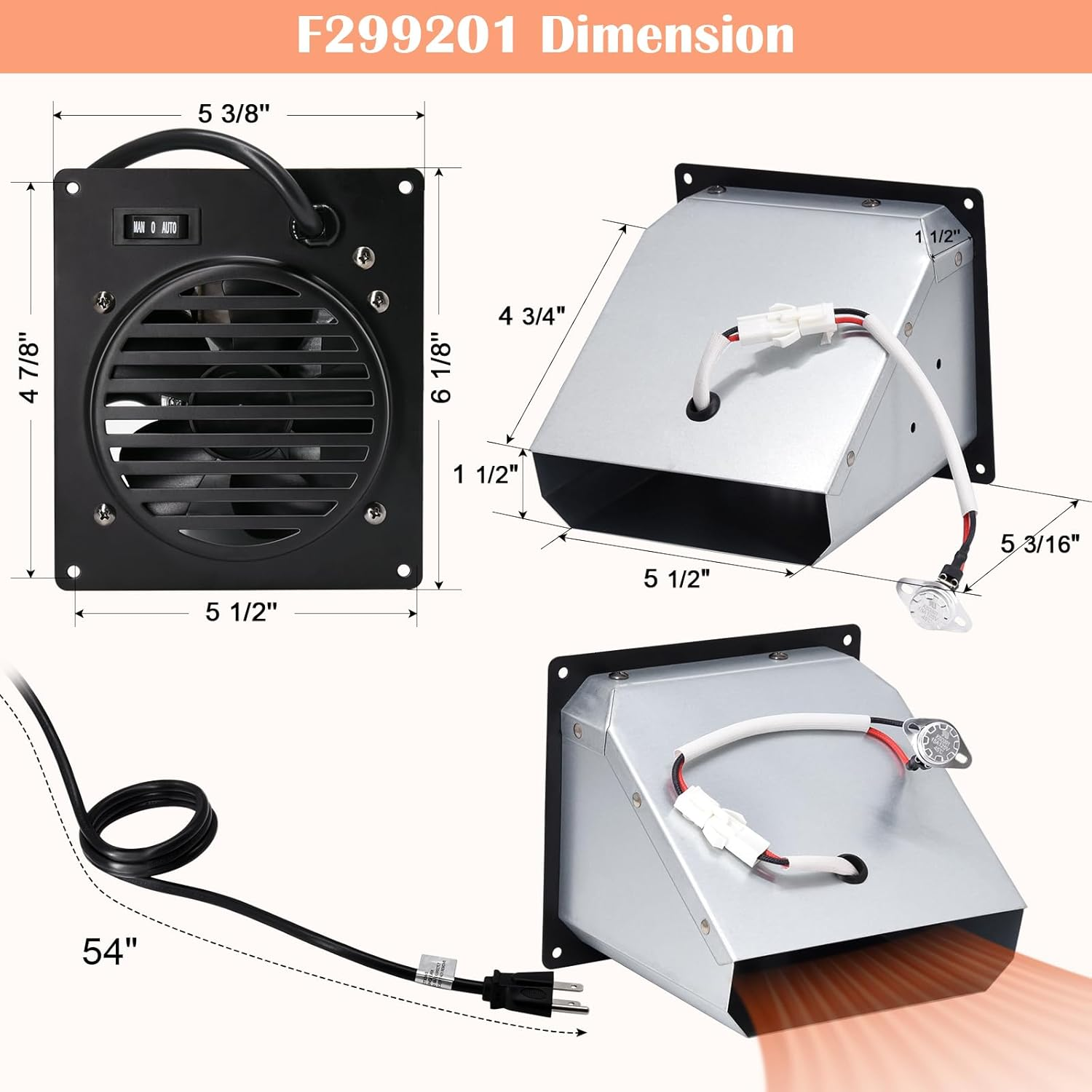 F299201 Blower Fan Kit for Mr Heater 30000 BTU Ventless Propane Heater ...