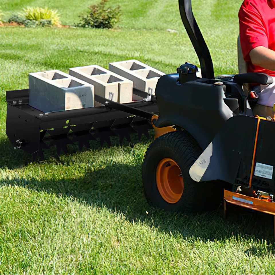32" Spike Lawn Aerator Tow Behind Rolling Tractor Soil Penetrator Mower ...