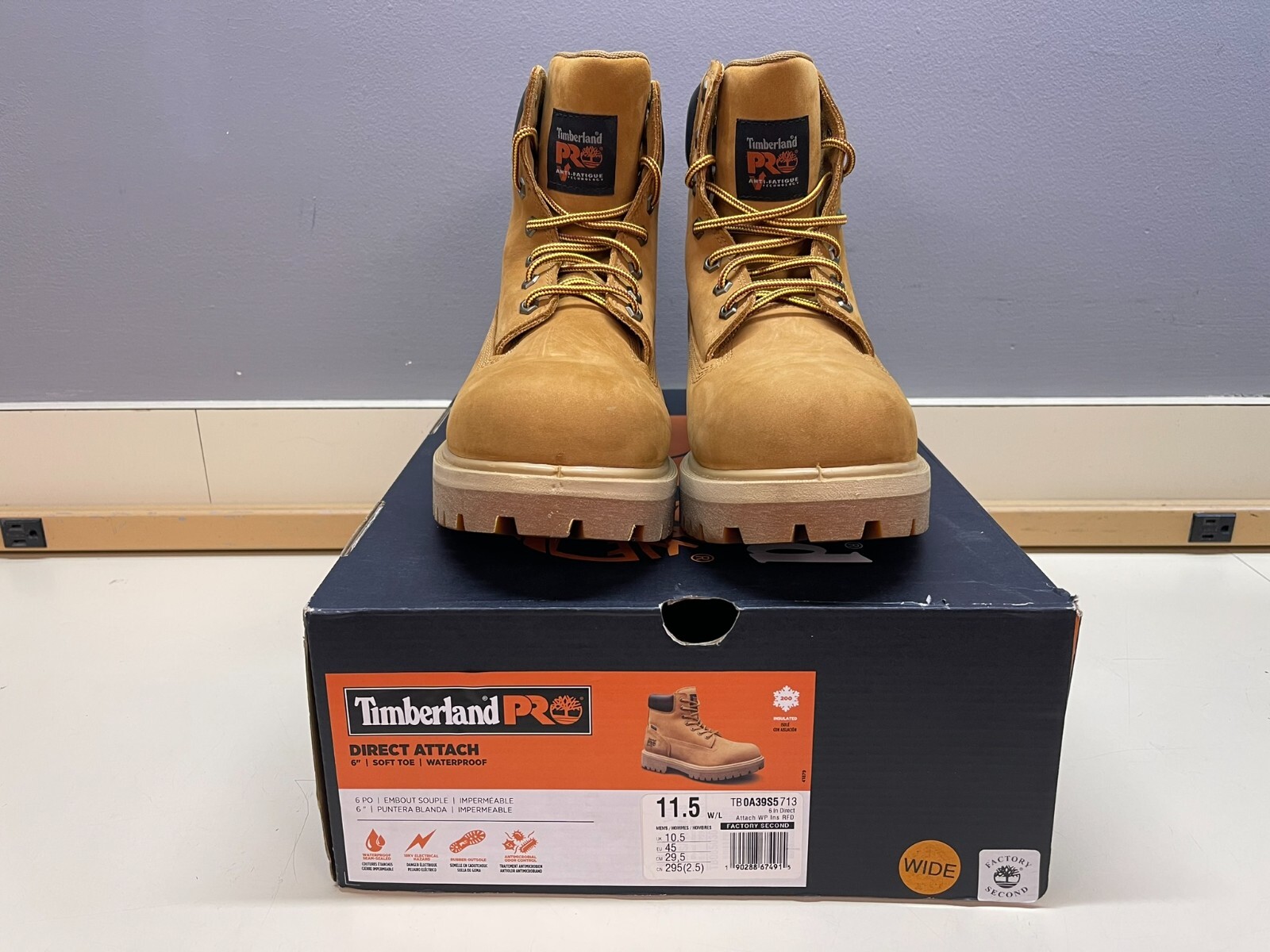 Timberland Pro 6" Direct Attach Soft Toe Work Boot 65030 Size 11.5 New ...